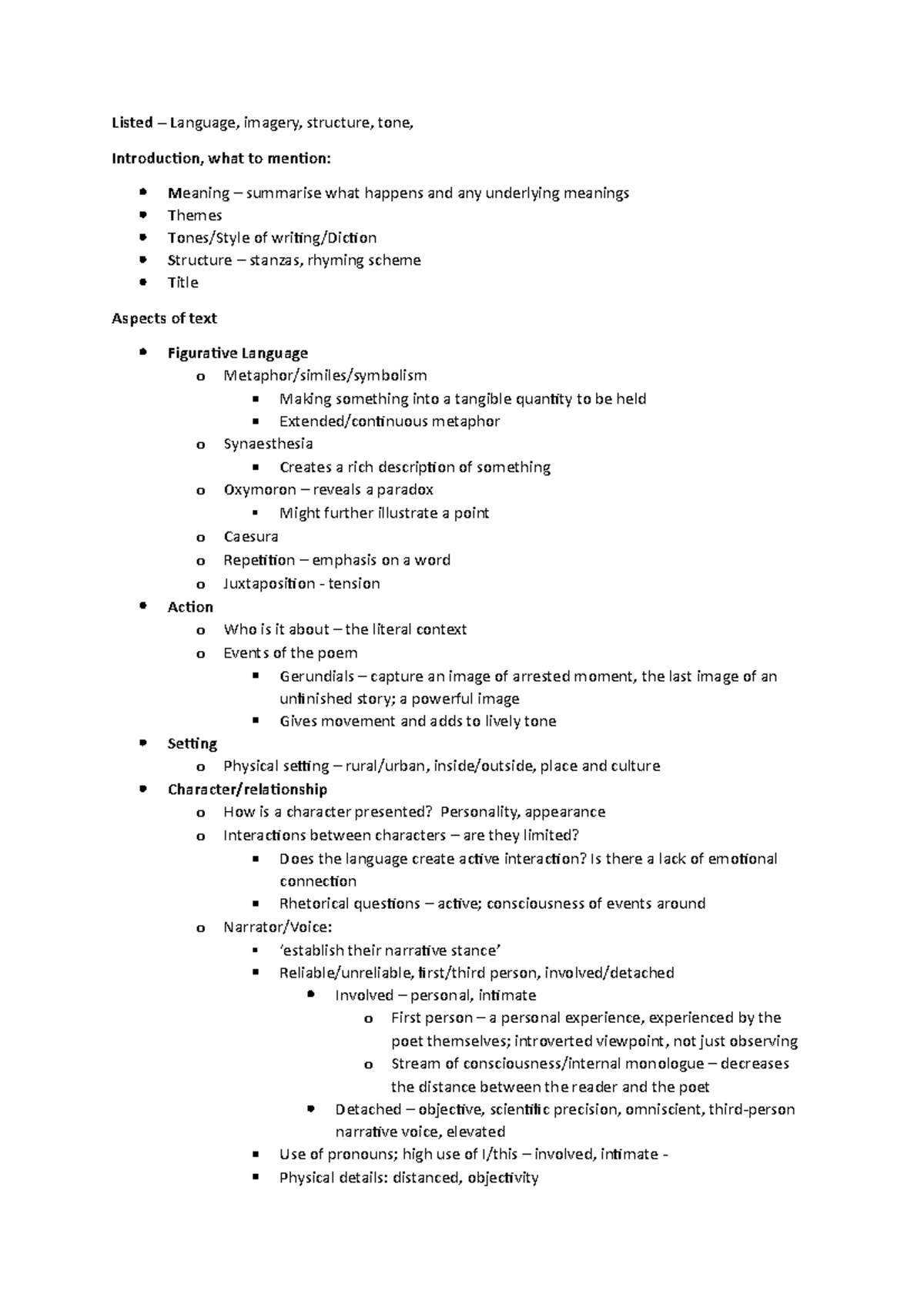 English HL IB Paper 1 & 2: Key Stylistic Features Explained - Studocu