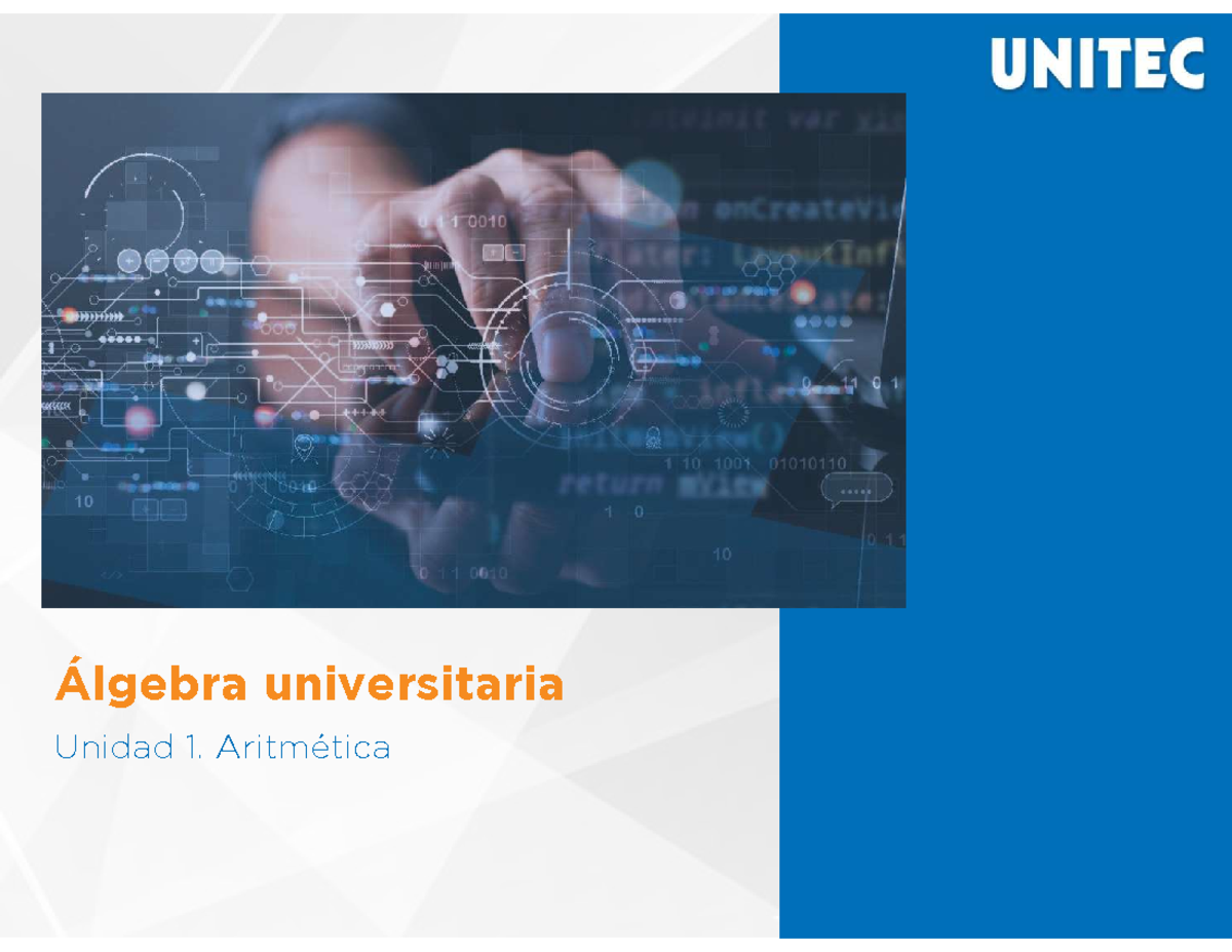 Unidad 1 - Aritmética: Conjuntos y campos numéricos en álgebra - Studocu