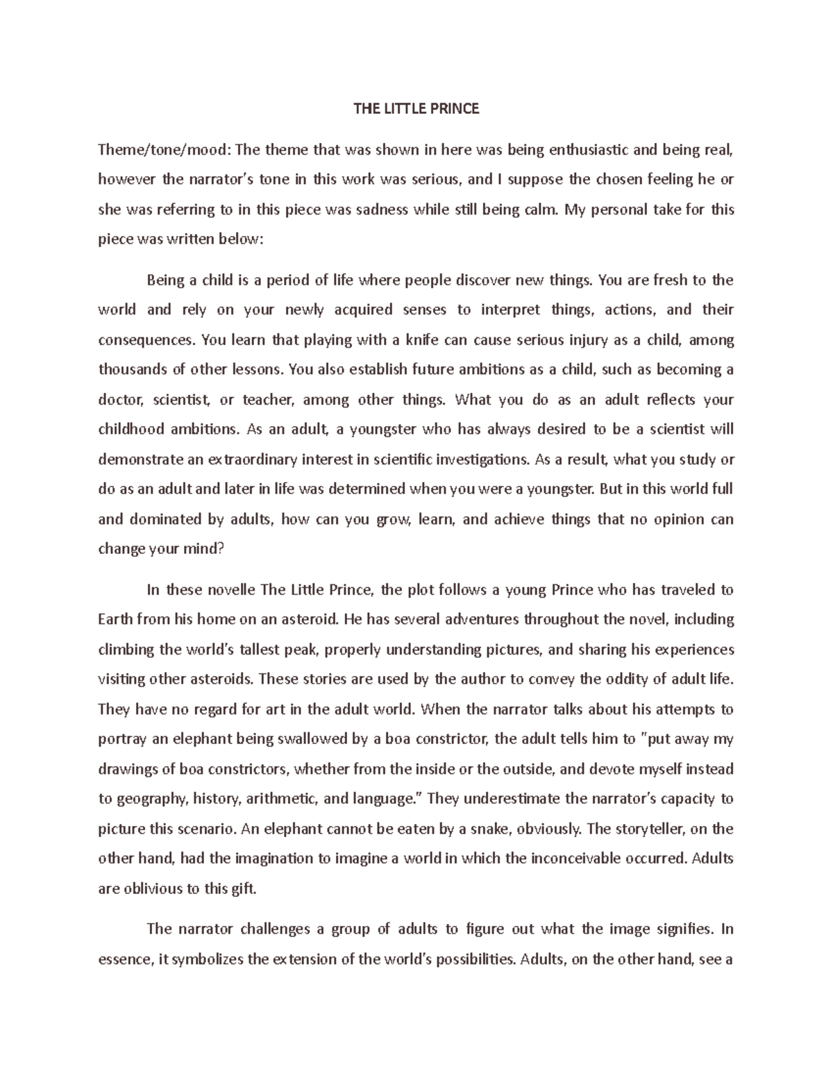 THE Little Prince 1 - Please disregard thank you - THE LITTLE PRINCE ...