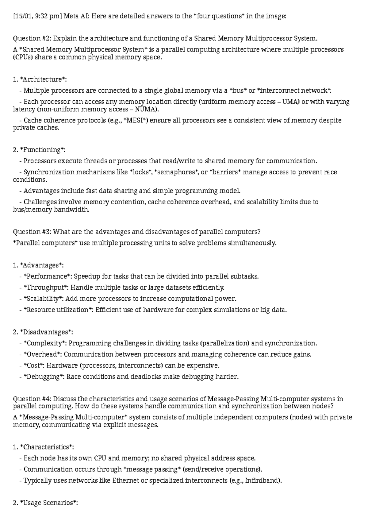 Parallel and Distributed Computing Overview (CSI 603) - Studocu