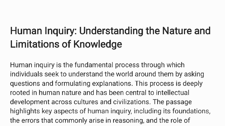 Human Inquiry: Nature, Errors, and Social Science Perspectives (250223 ...