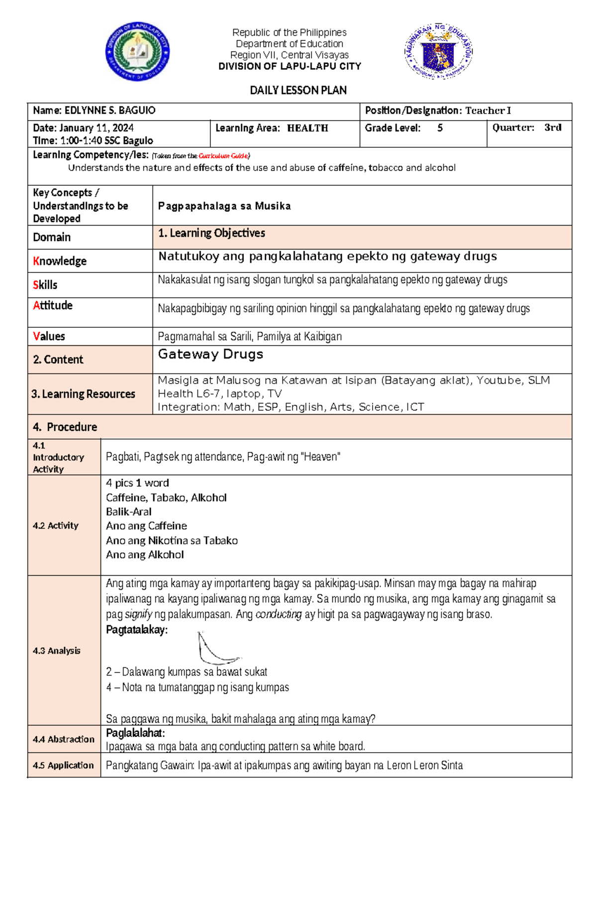 Health Lesson Plan: Understanding Gateway Drugs - MAPEH COT 2-3 - Studocu
