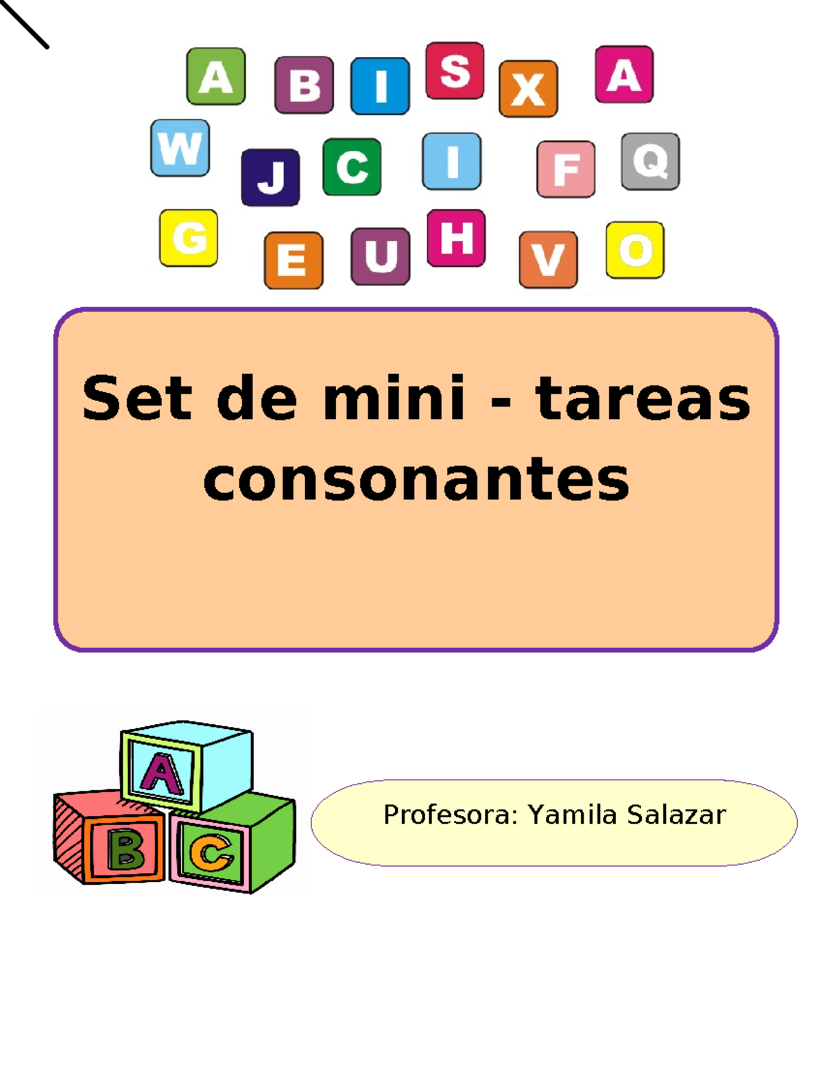 SET Tareas DE Consonantes - Set de mini - tareas consonantes Profesora ...