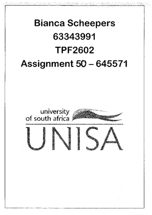 TPS2602 - Unisa - Teaching practice - Studocu