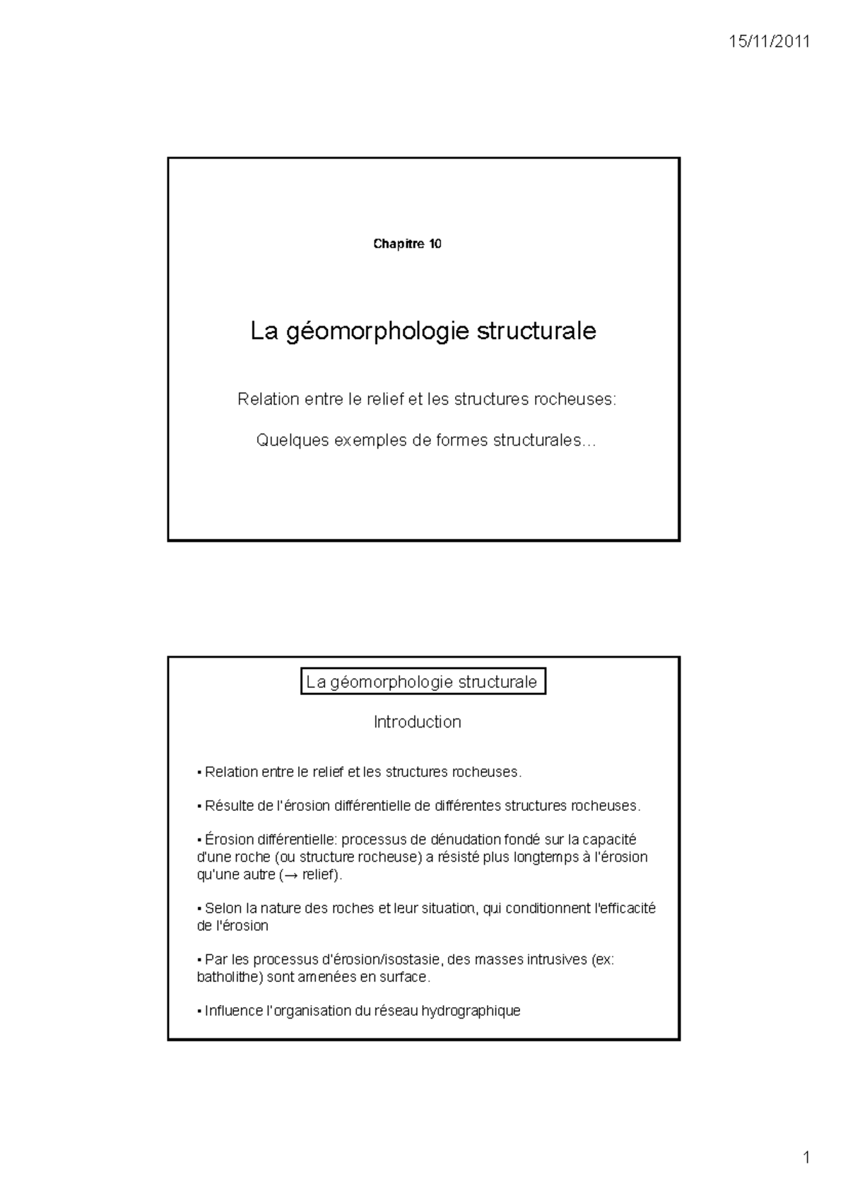 Géomorphologie Structurale - Cours 01 : Érosion et Structures Roches ...