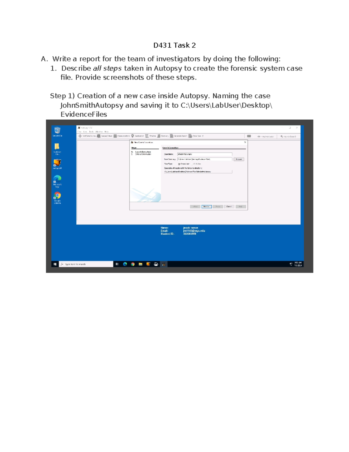 D431 Task 2 - Forensic Investigation Report on John Smith's Autopsy ...