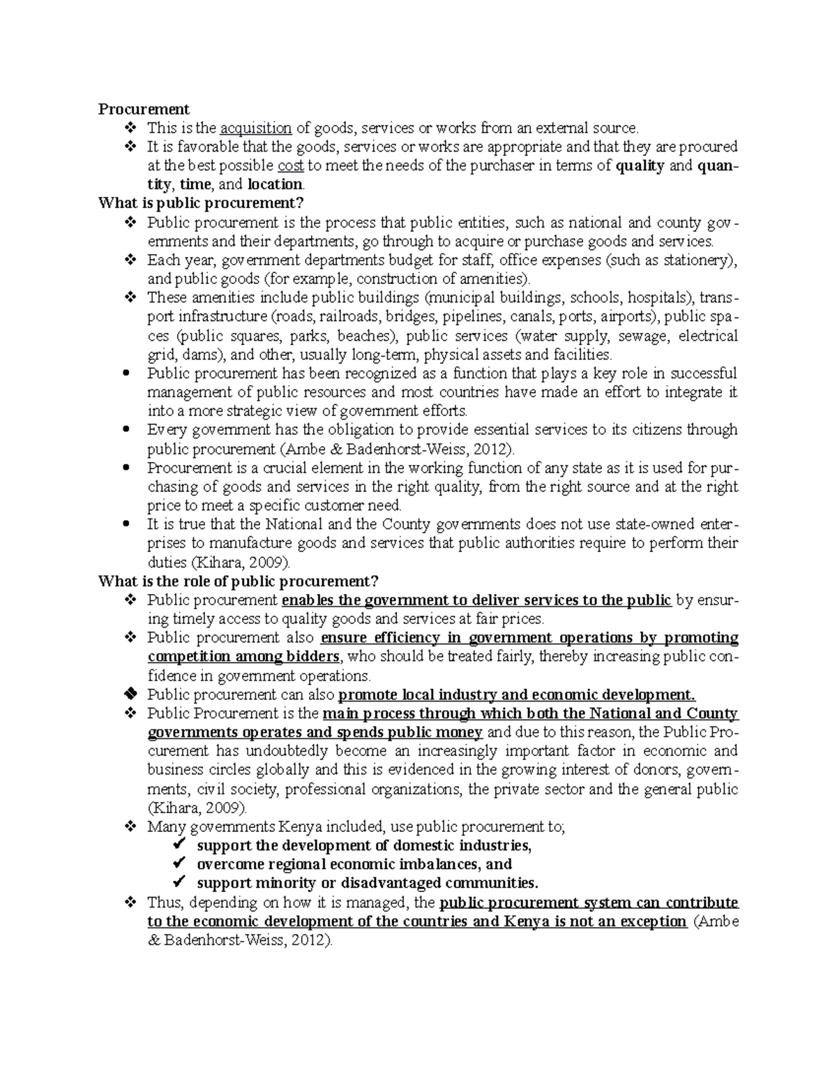 Public Procurement - Lecture notes 8 - Procurement This is the ...