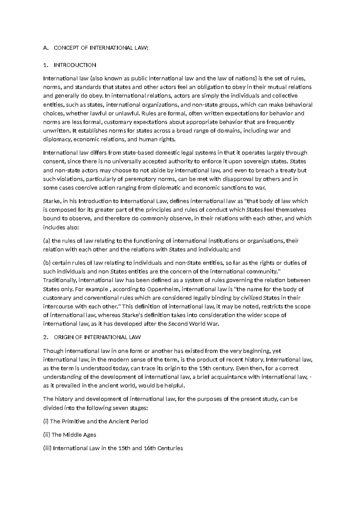 PIL Part 1 - Comprehensive Notes on the Concept of International Law ...