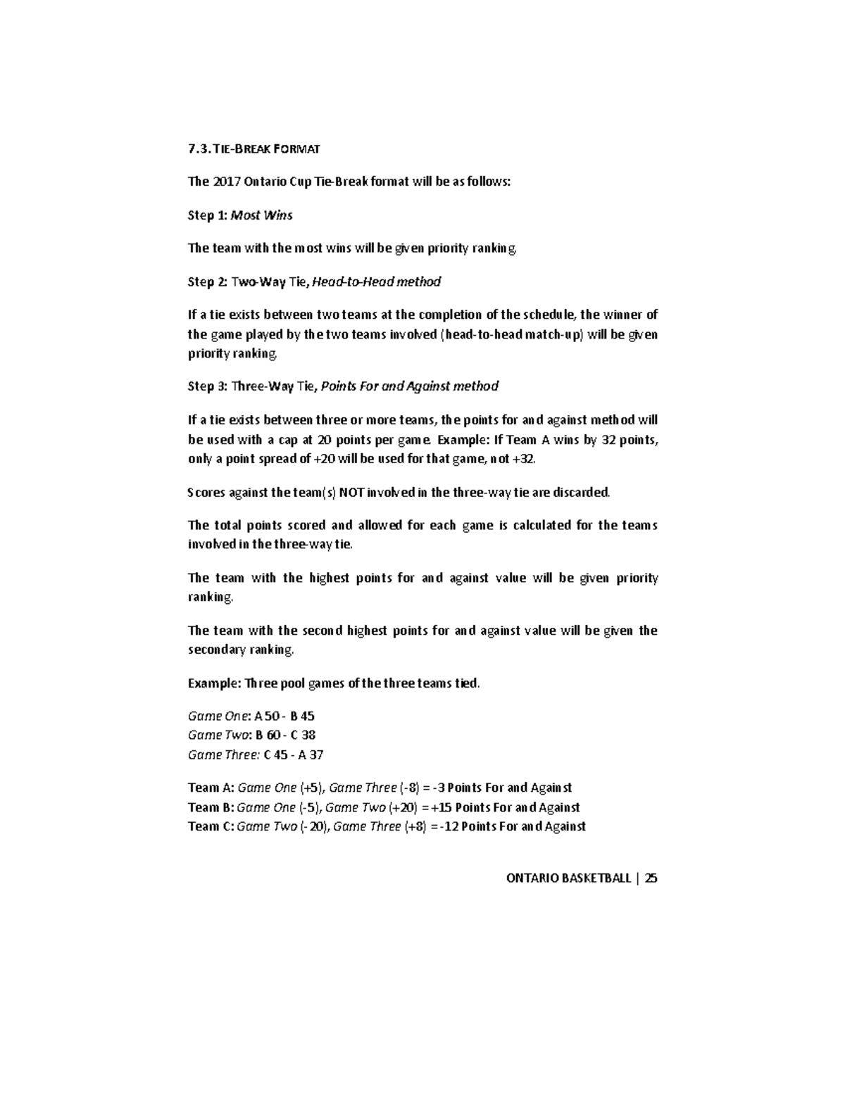 FIBA Tie-Breaking Rules: Detailed Format for Ontario Basketball - Studocu