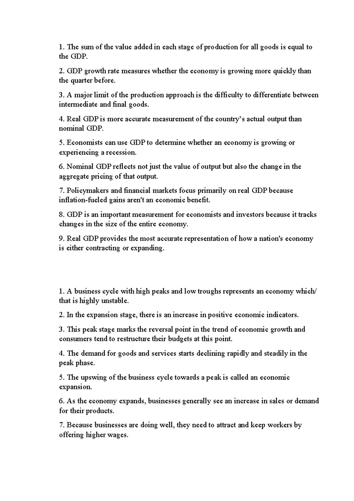 ECON 101: Understanding GDP, Business Cycles, and Market Dynamics - Studocu