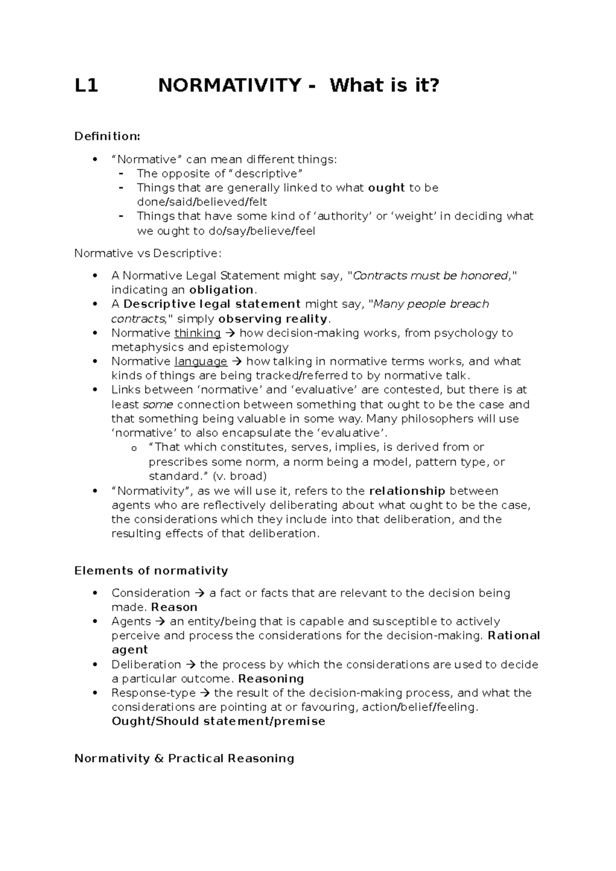 Intro to Legal Theory L1: Understanding Normativity and Its Elements ...