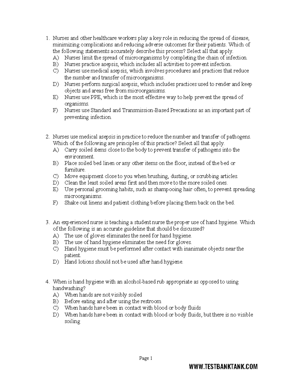 Chapter 1: Asepsis and Infection Control Overview (NUR 101) - Studocu
