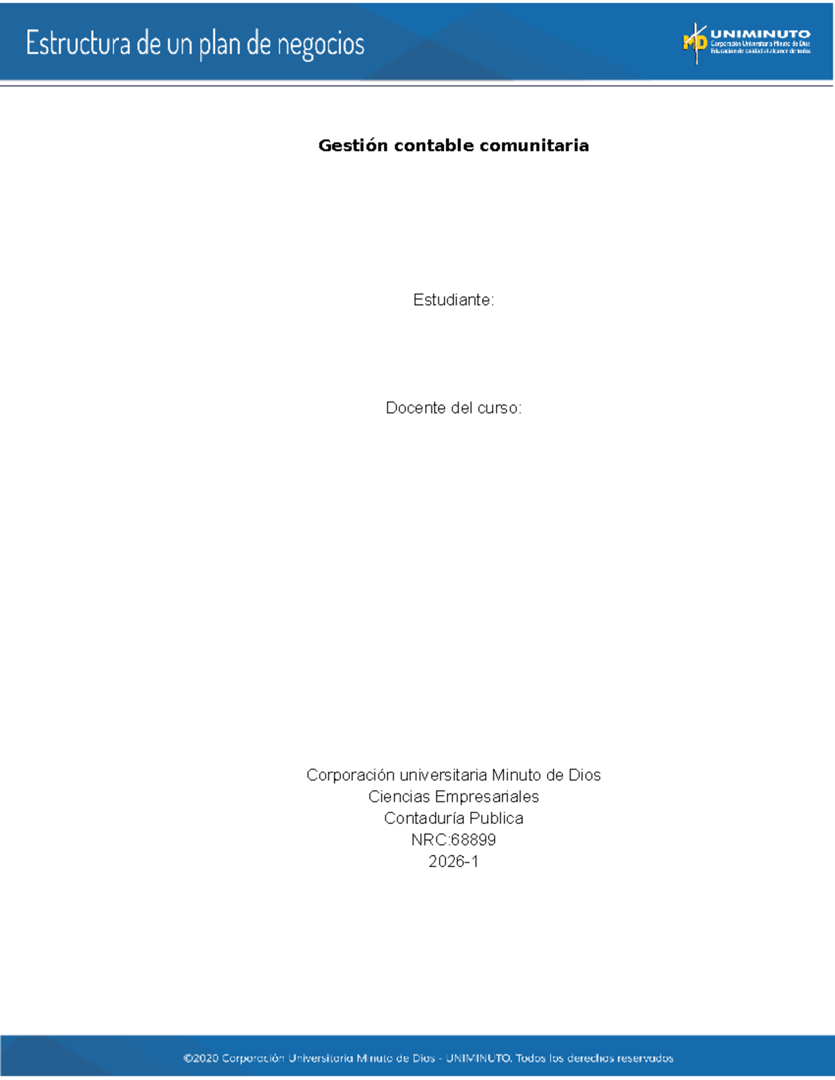 Actividad Experiencial U1: Estructura de un Plan de Negocios en ...