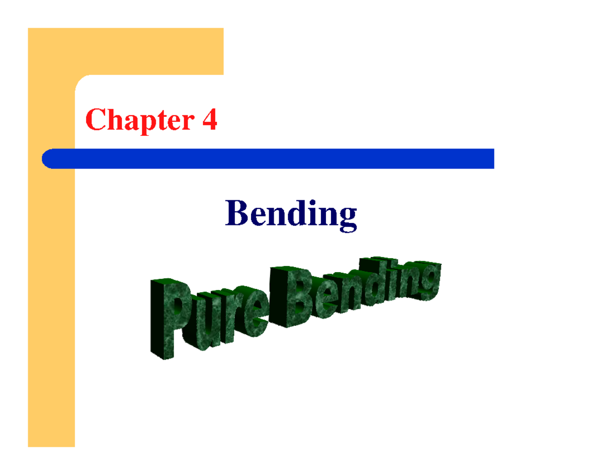 DES 262 Chapter 4: Pure Bending in Mechanics of Materials - Studocu