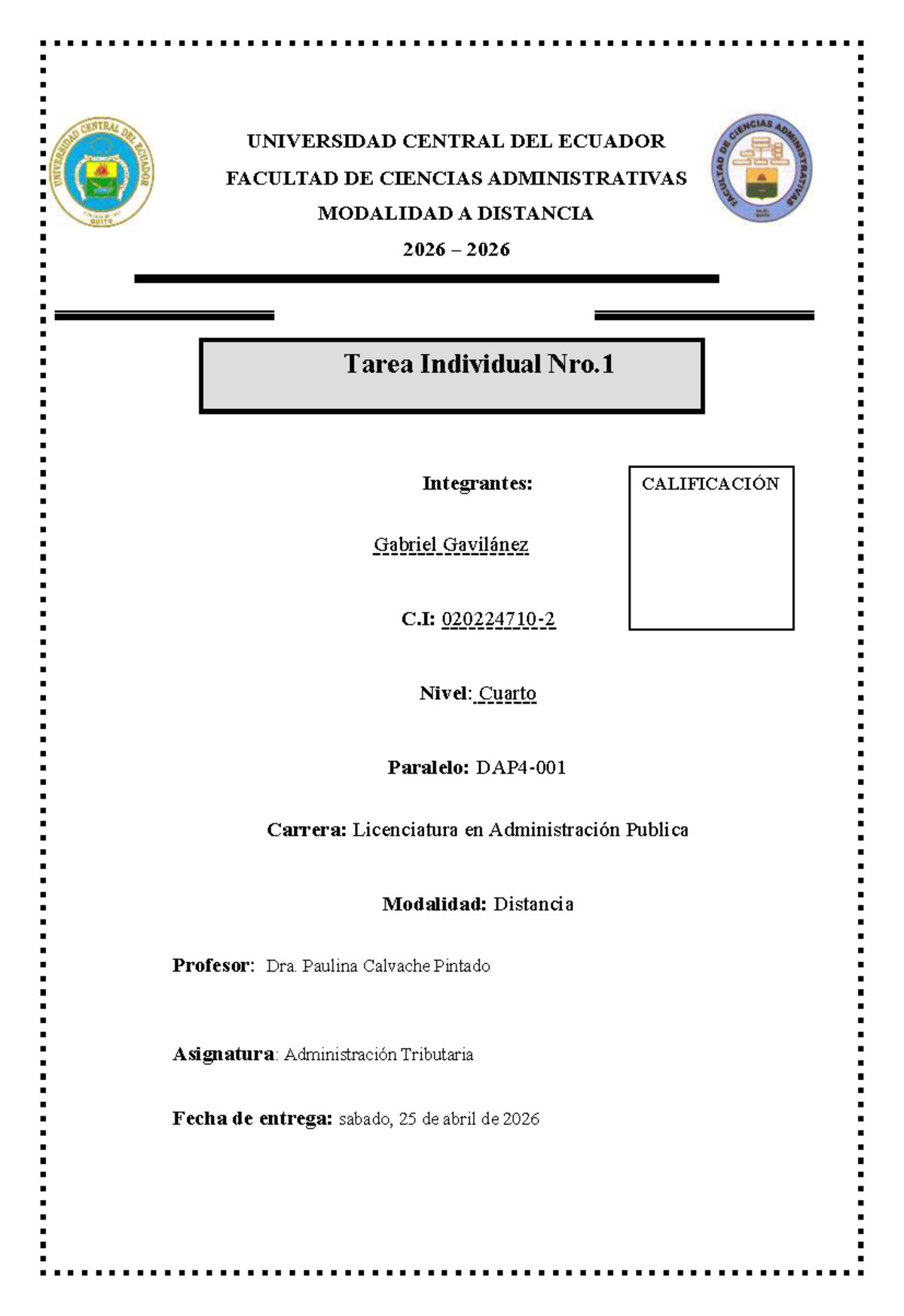 Tarea Individual Nro.1: Reformas en la Fuente - Administración ...