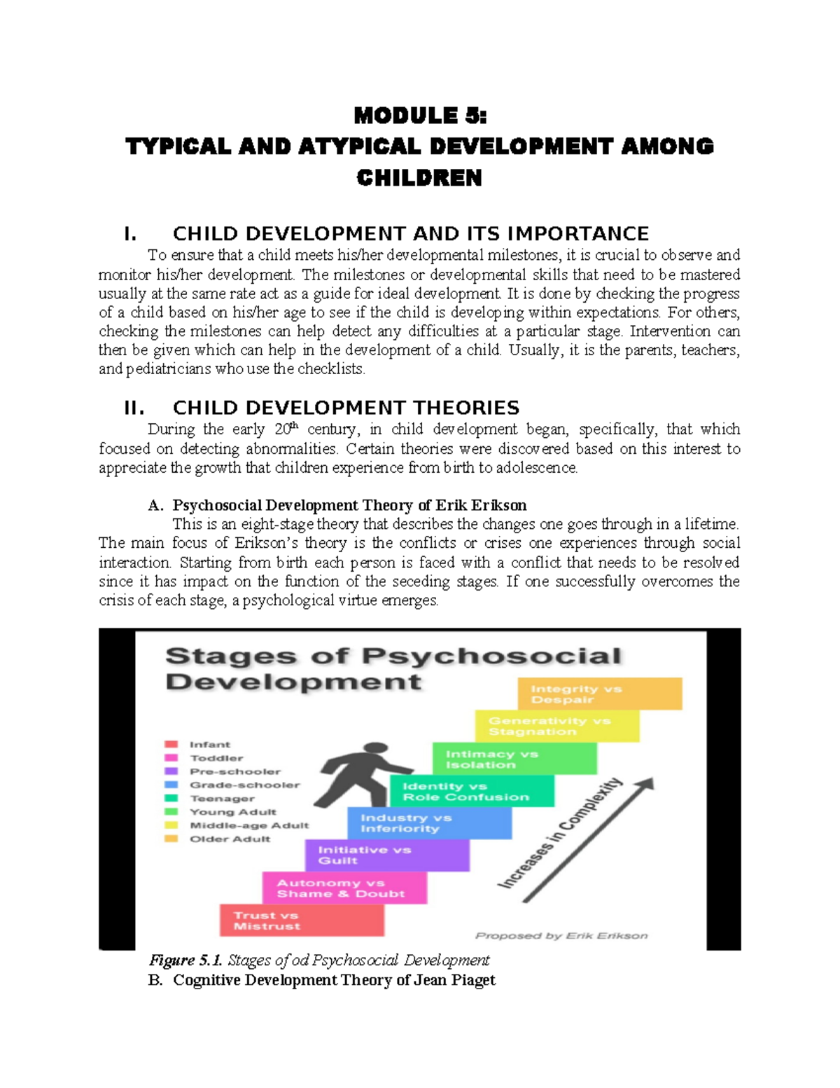 Module 5: Understanding Typical and Atypical Child Development - Studocu