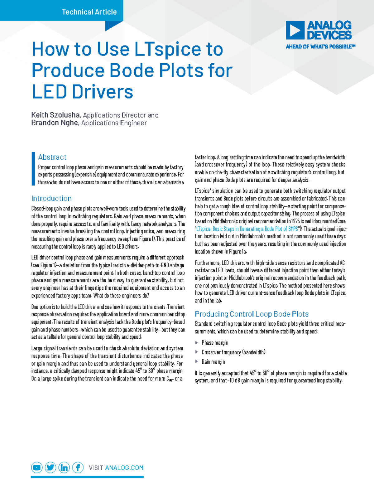 How to Use LTspice for Bode Plot Generation in LED Drivers - Studocu