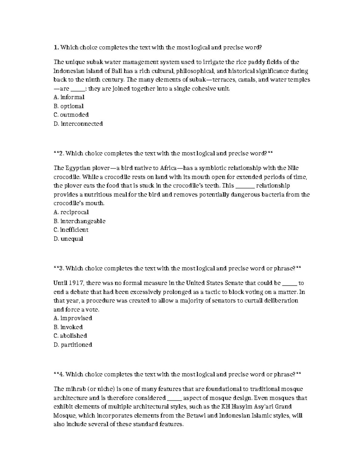 Mod1 Aug2025 Ver2 - Logical Word Choice Test and Analysis - Studocu