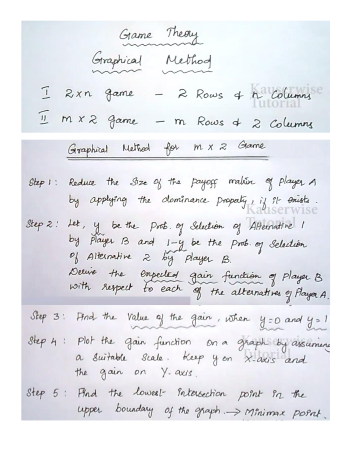 Game Theory Mx2 Games: Graphical Method Tutorial - Studocu