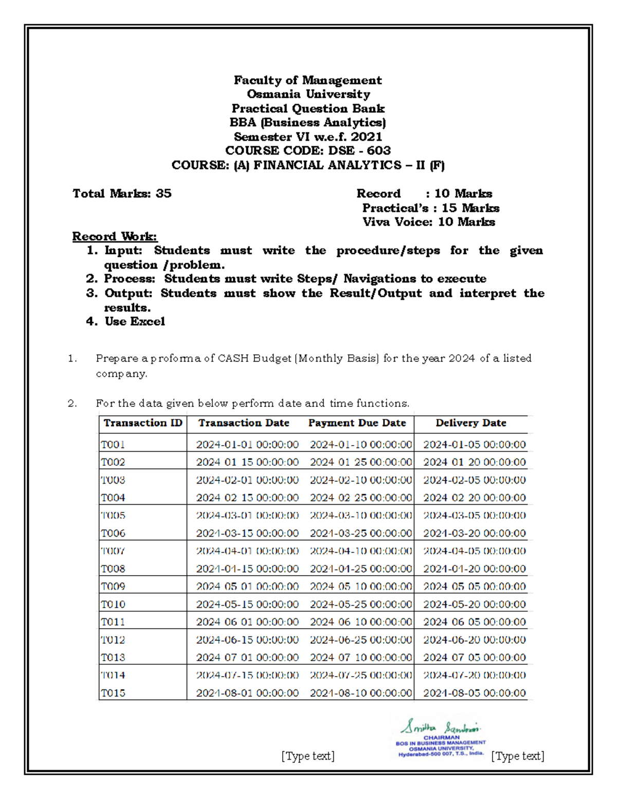 BBA BA Sem VI Financial Analytics - II Practical Questions & Solutions ...