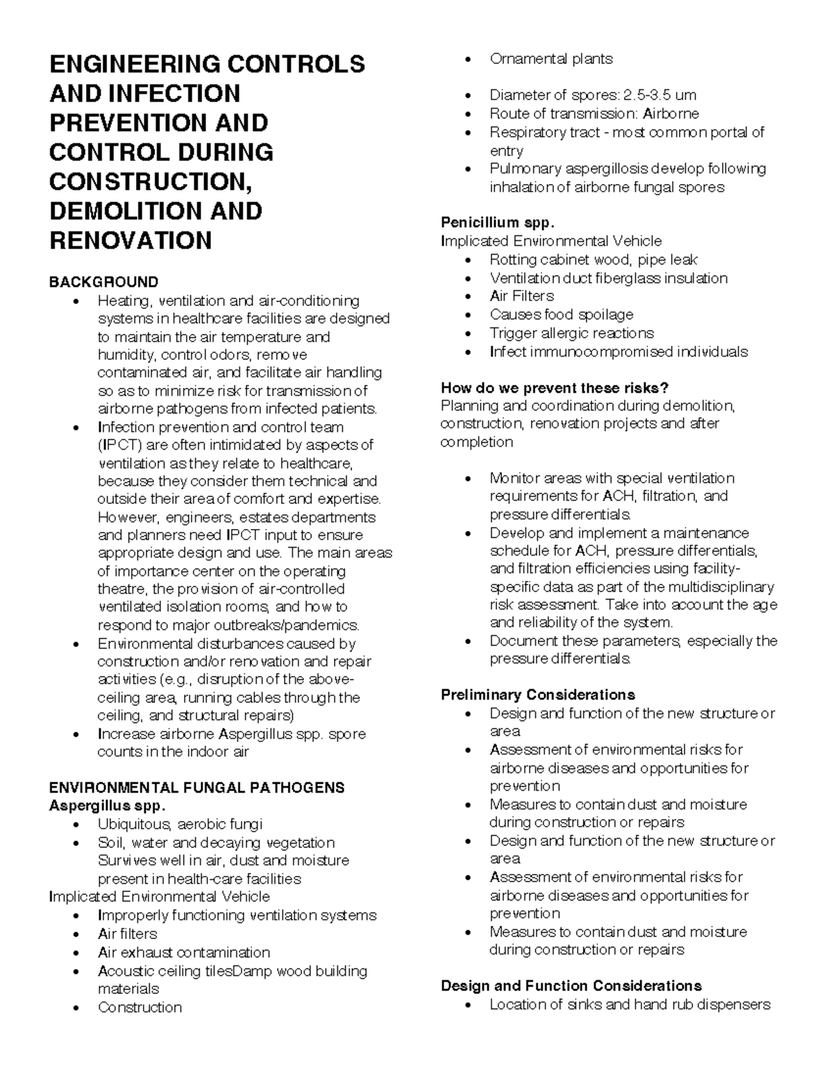 Engineering Controls in Infection Control During Construction Projects ...
