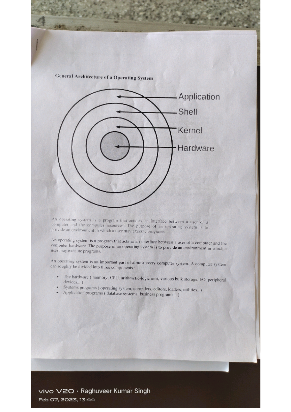 General Architecture of OS - The purpose of an operating system is to ...