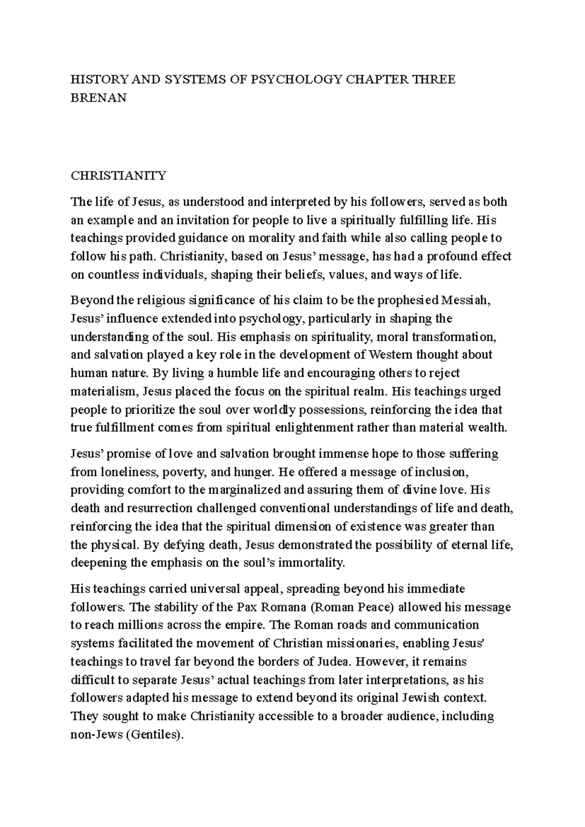 UNIT 3 Brennan - history and systems of psychology unit 3 - HISTORY AND ...