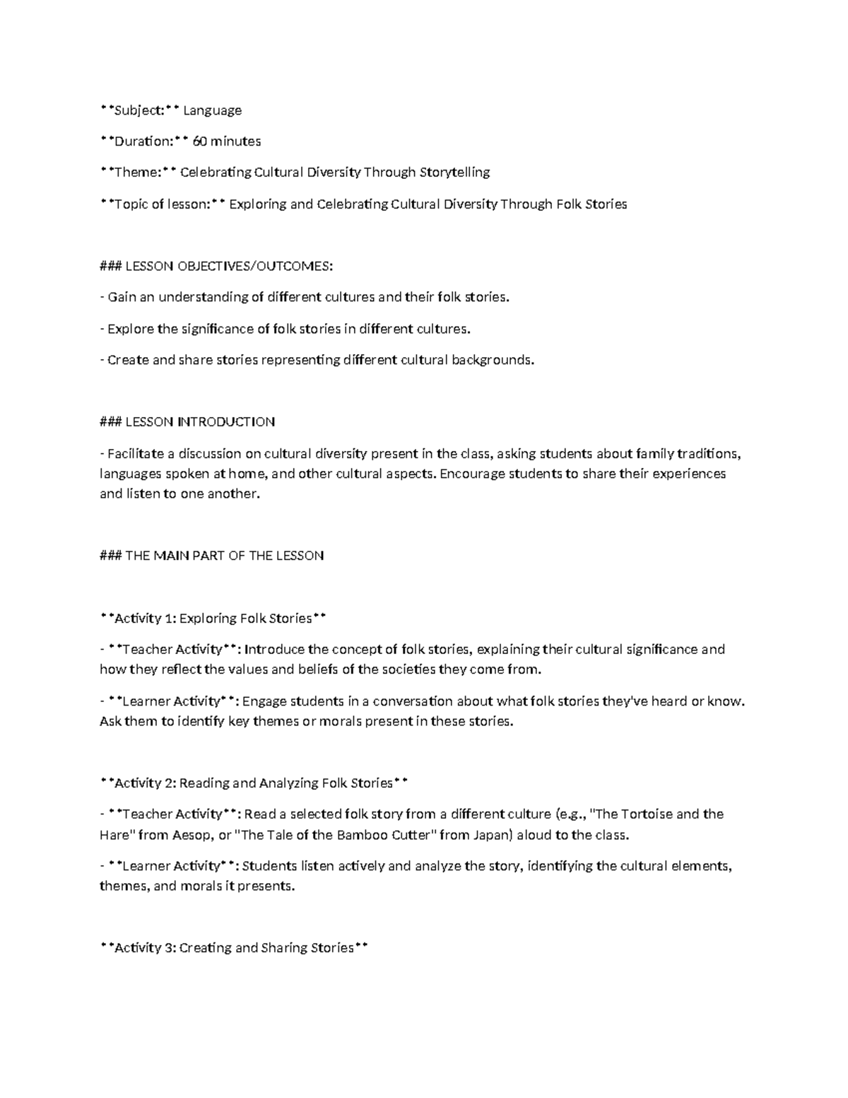 G3 lesson 12 - assignments - Subject: Language Duration: 60 minutes ...
