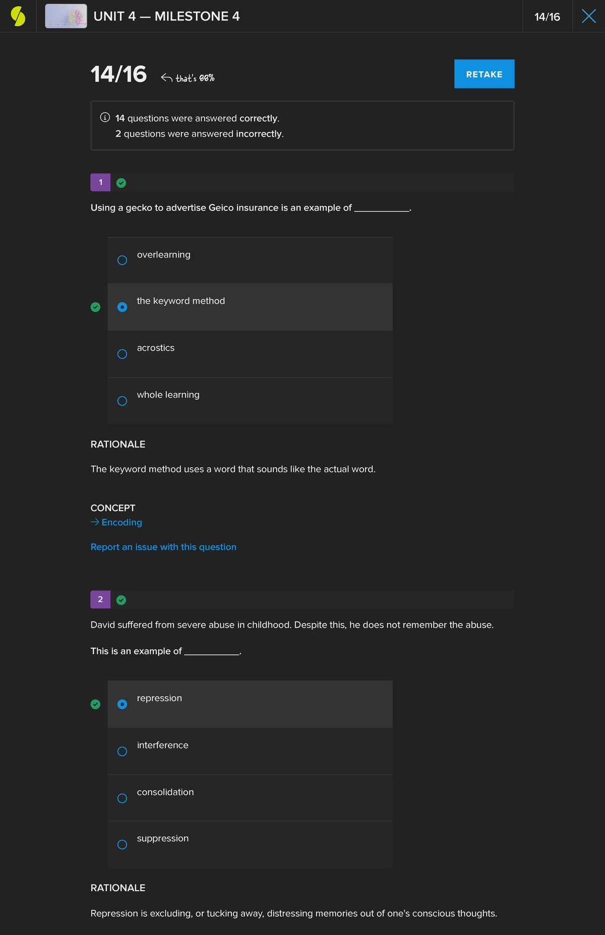 Psychology Unit 4 Milestone 4 Study Guide and Review Notes - Studocu