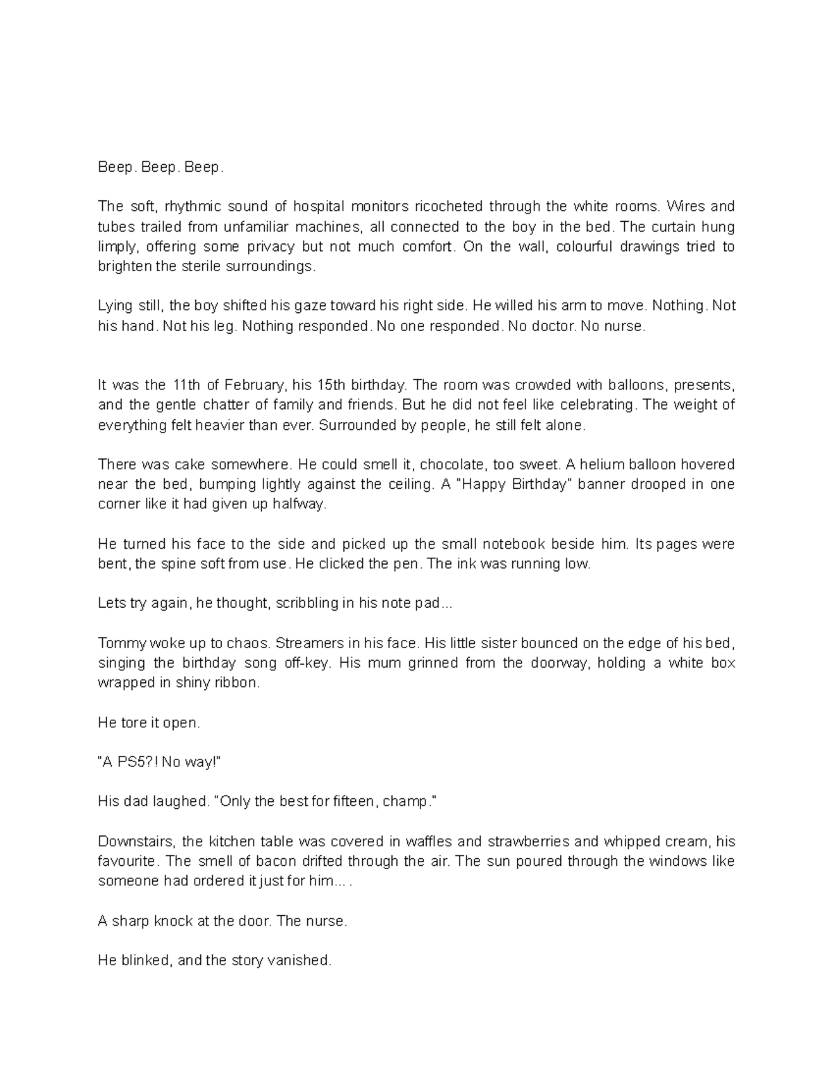 ENG 101: Short Story Analysis - "The Hospital Boy" - Studocu