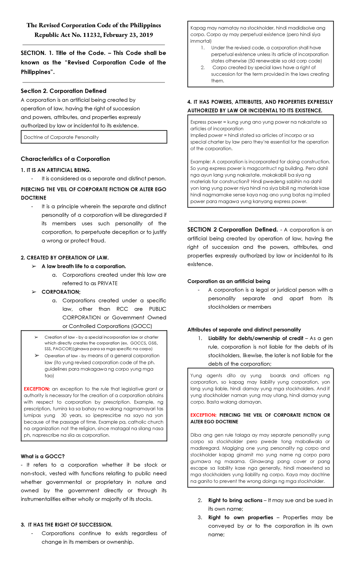 Revised Corporation Code of the Philippines: Key Provisions & Insights ...