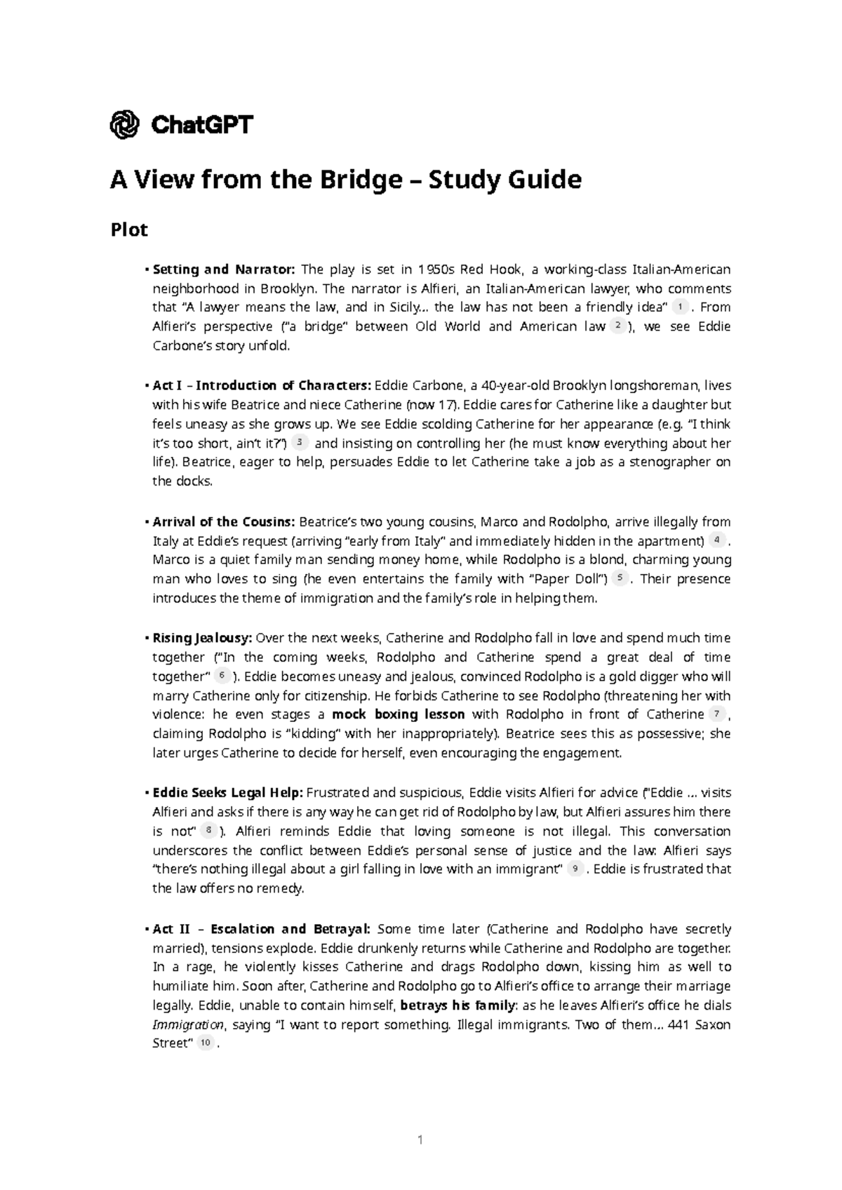 A View from the Bridge (ENG 101) – Comprehensive Study Guide and ...