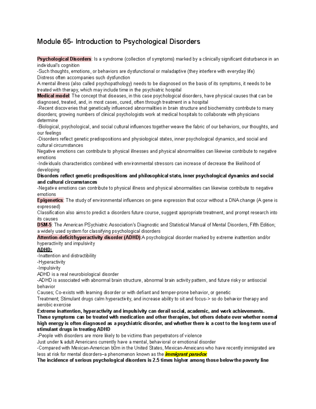 Psychological Disorders: AP Psychology Unit 8 Overview and Key Concepts ...