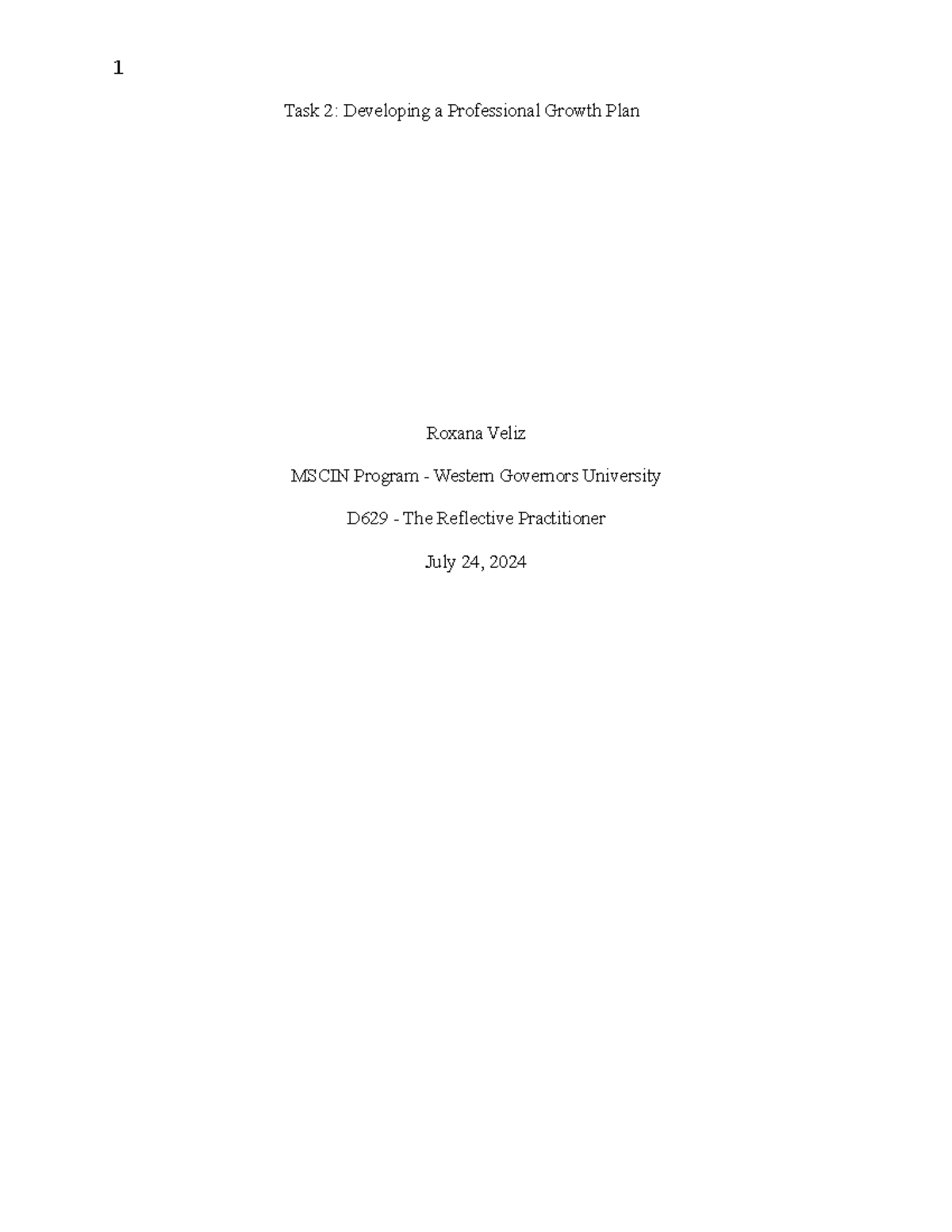 D629 Task 2 - Professional Growth Plan for Inclusive Teaching - Studocu