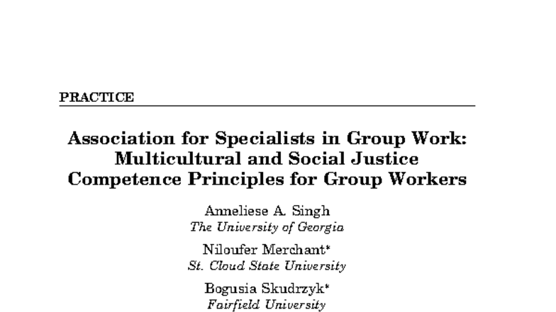 ASGW Multicultural & Social Justice Competence Principles for Group ...