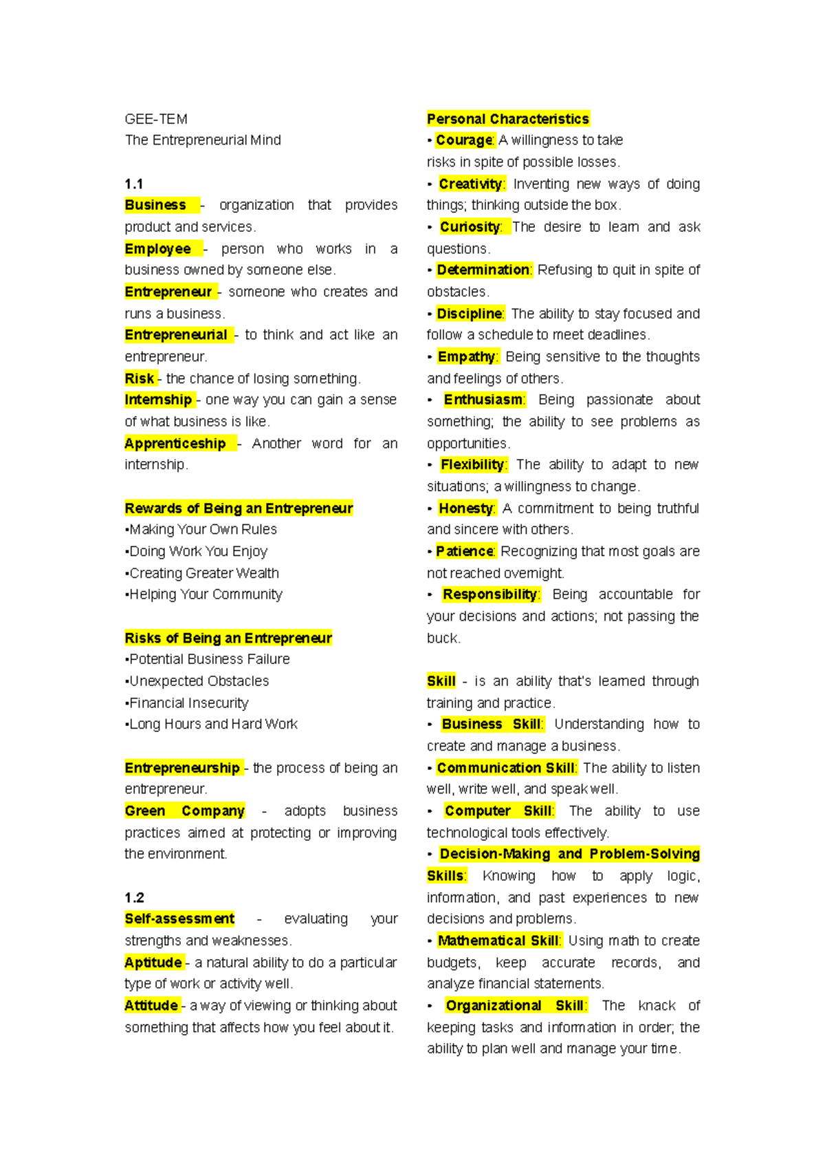 GEE-TEM - Entrepreneurial Mind Concepts and Economic Systems Review ...