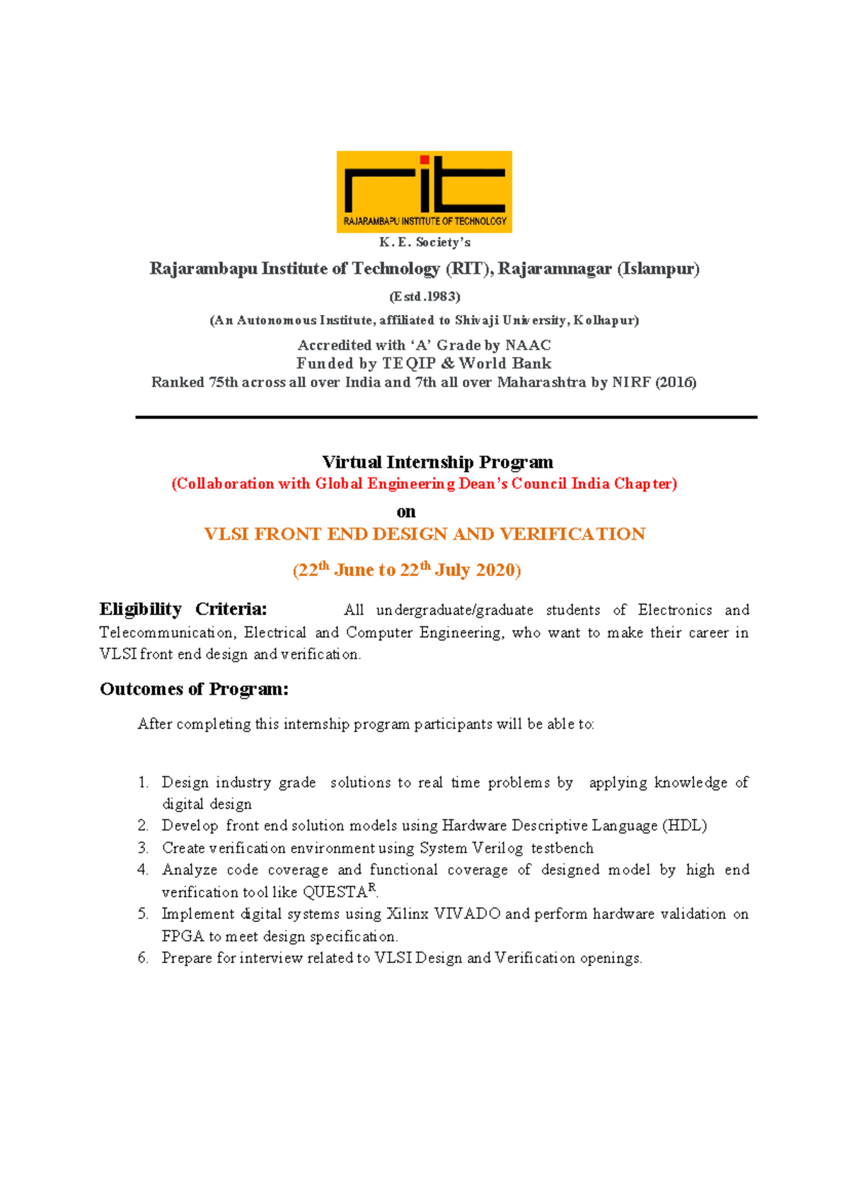 VLSI Front End Design & Verification Internship Report (2020) - Studocu
