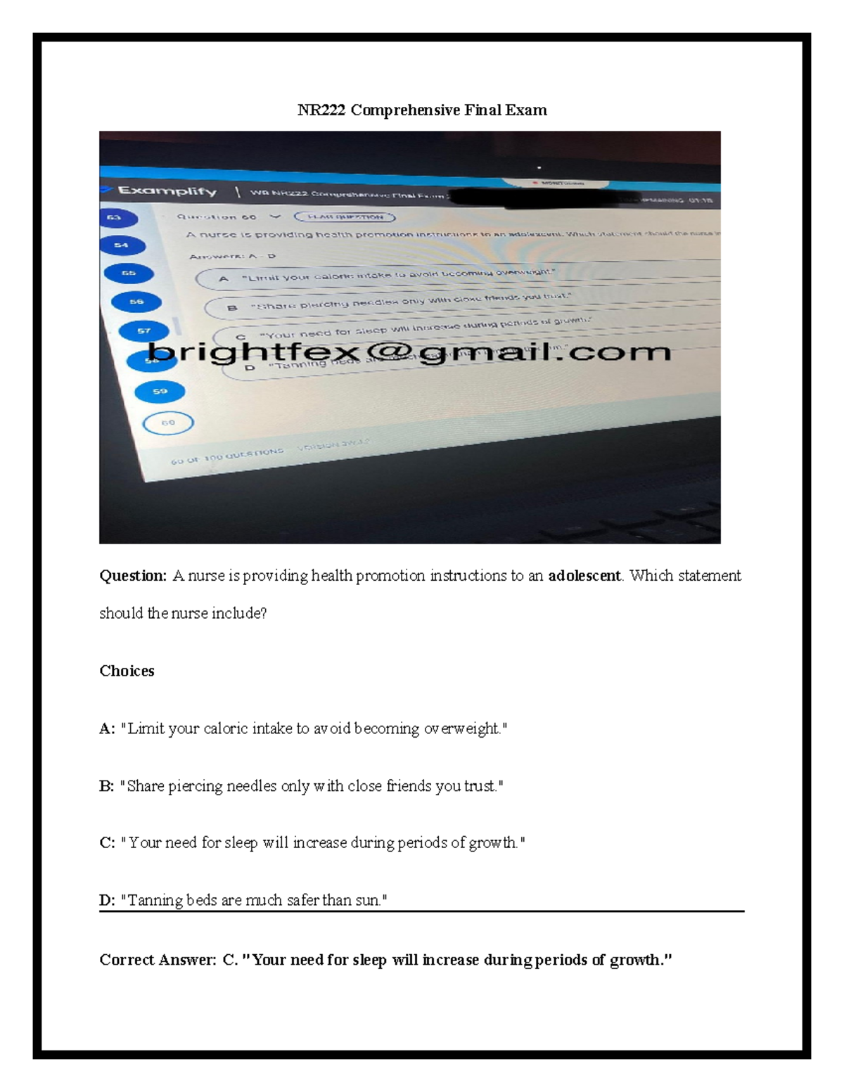 NR222 Comprehensive Final Exam Study Guide 2026 - Studocu