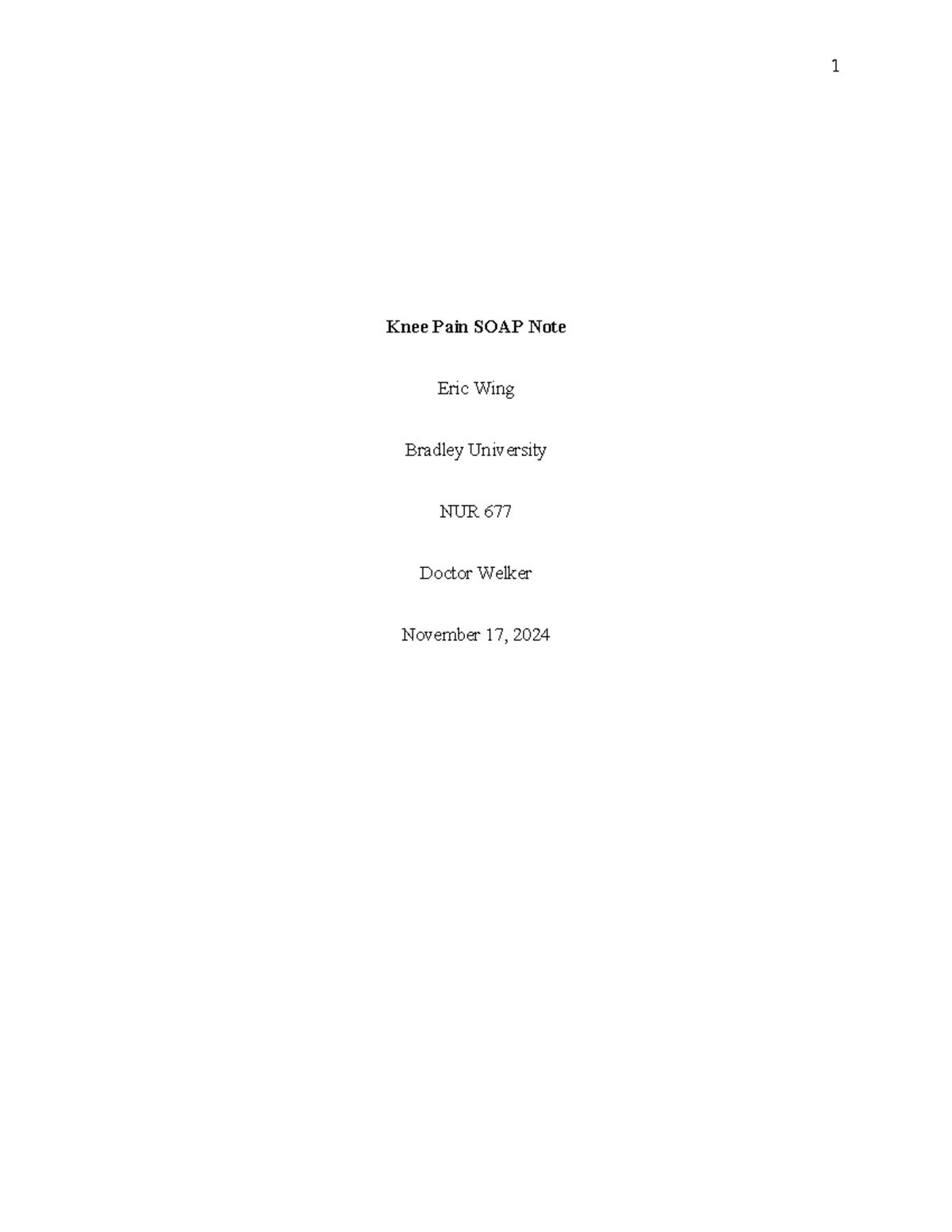 Knee Pain SOAP Note - Knee pain ambiguous notes - Knee Pain SOAP Note ...