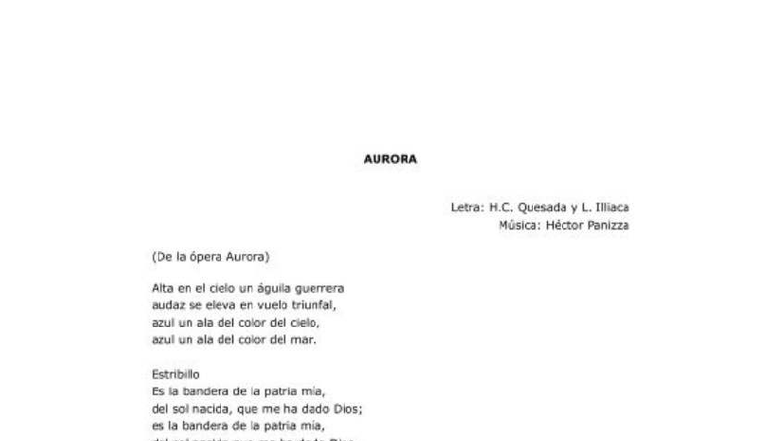 AURORA: Letra y Música de Héctor Panizza - Análisis y Contexto - Studocu