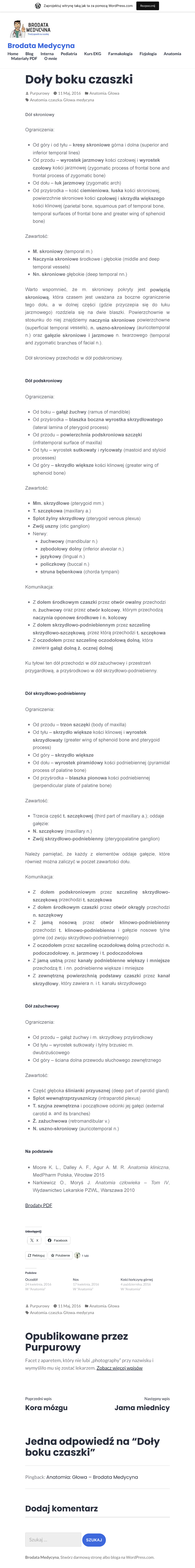 Doły Boku Czaszki - Anatomia i Główne Ograniczenia (Brodata Medycyna ...