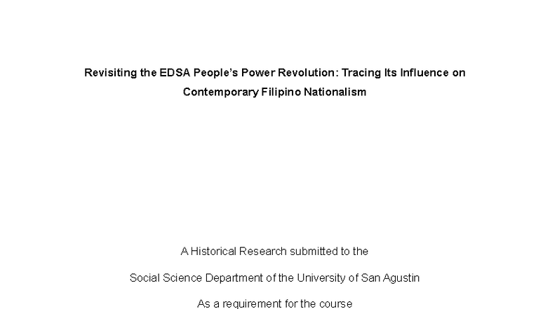 Revisiting EDSA: Its Lasting Impact on Filipino Nationalism (GE 2 ...