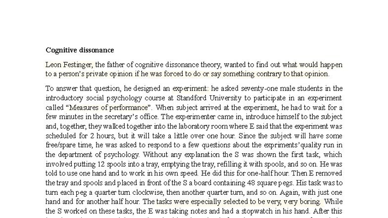 Cognitive Dissonance Theory: Insights from Festinger's Experiments ...