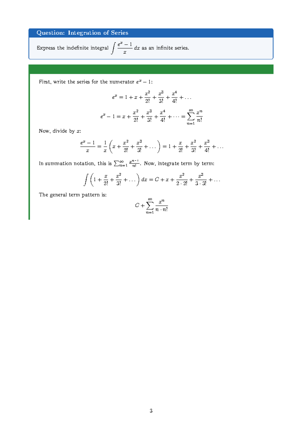 Maclaurin Series Expansion for e^x: Indefinite Integral Analysis - Studocu