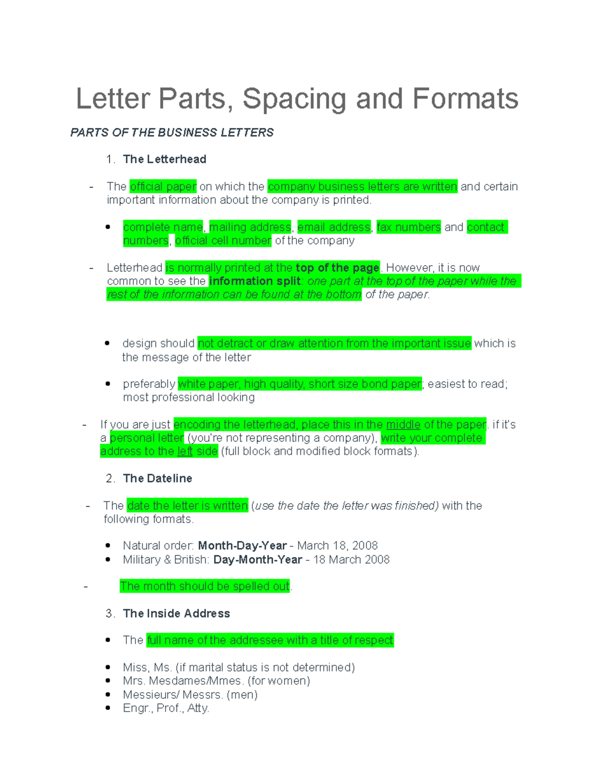 PC Prefinal Business Letters & Communication Modules 4-6 - Studocu