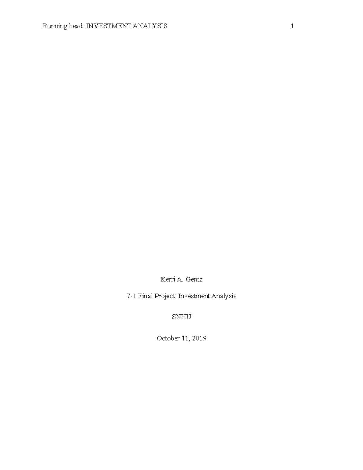 FIN 340 Final Project: Comprehensive Investment Analysis Study - Studocu