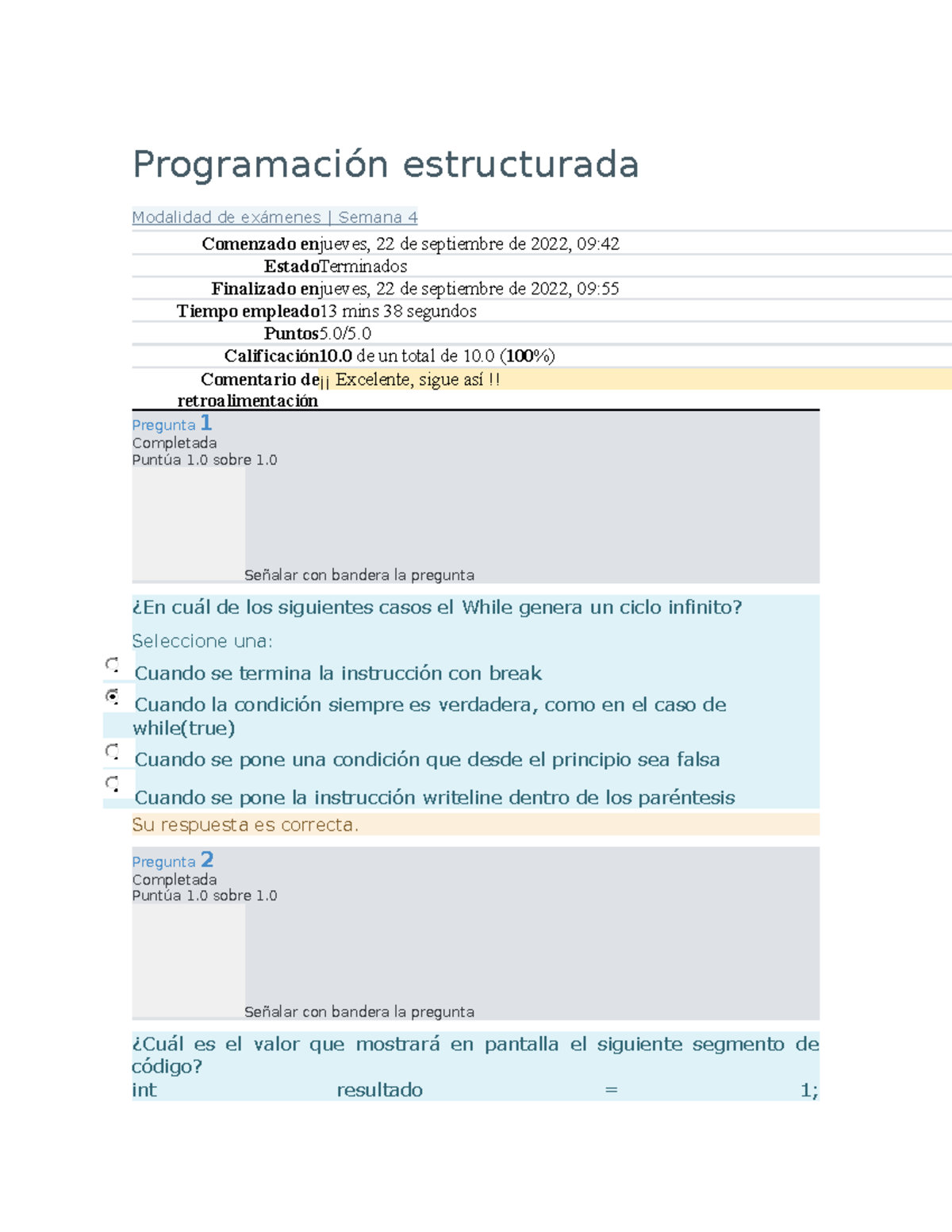 Programación estructuradasemana 4 - Programación estructurada Modalidad de exámenes | Semana 4 ...