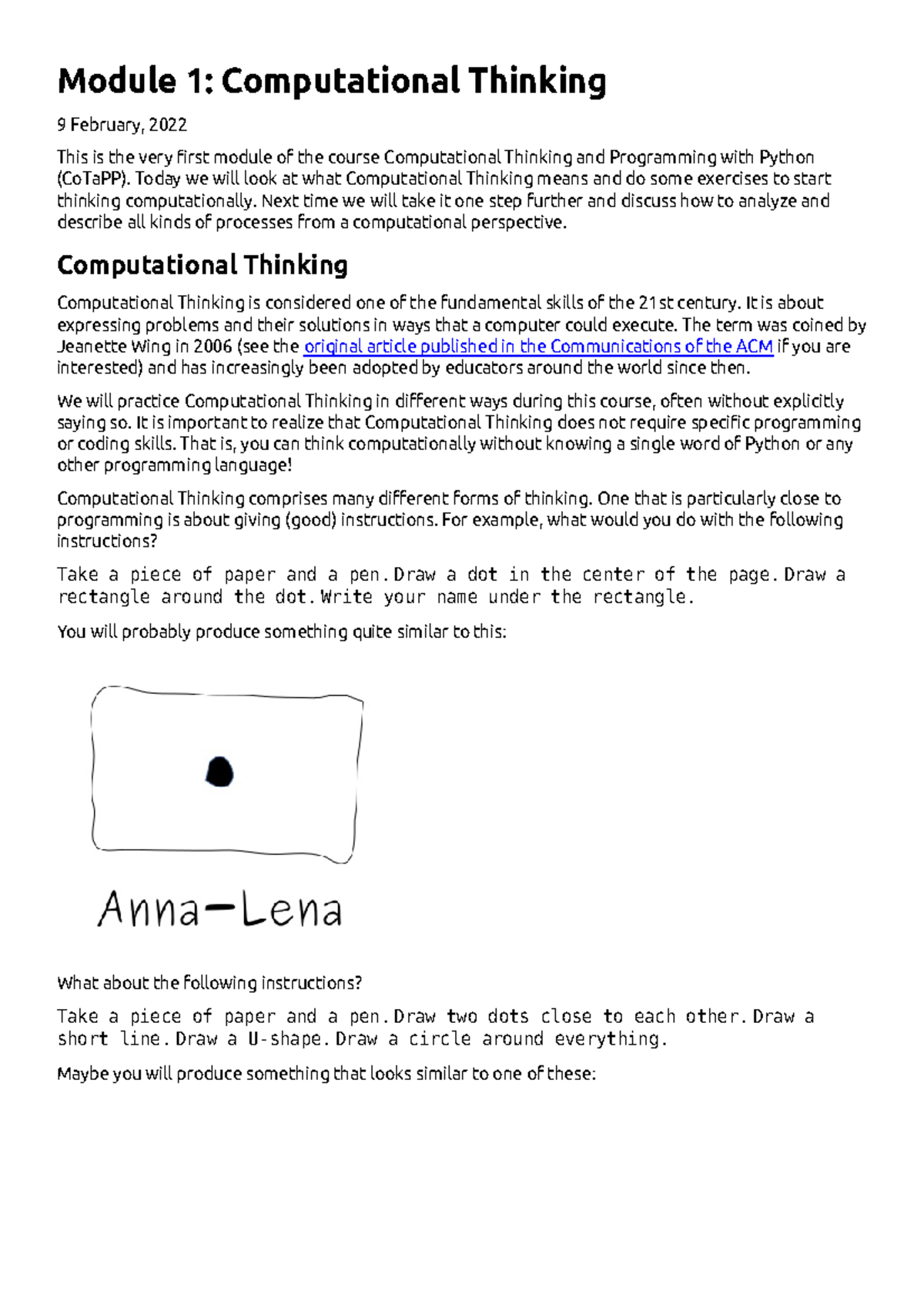 01 CoTaPP: Introduction to Computational Thinking & Diagrams - Studeersnel