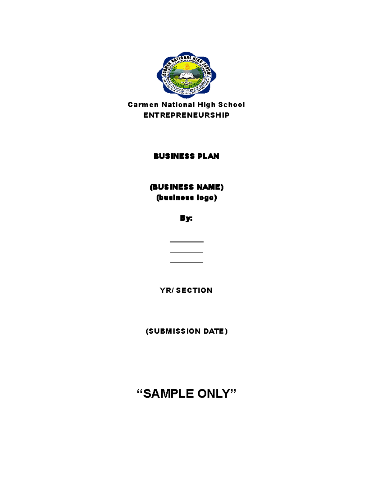 Business Plan Workbook for Entrepreneurship (DTI Format) - Studocu