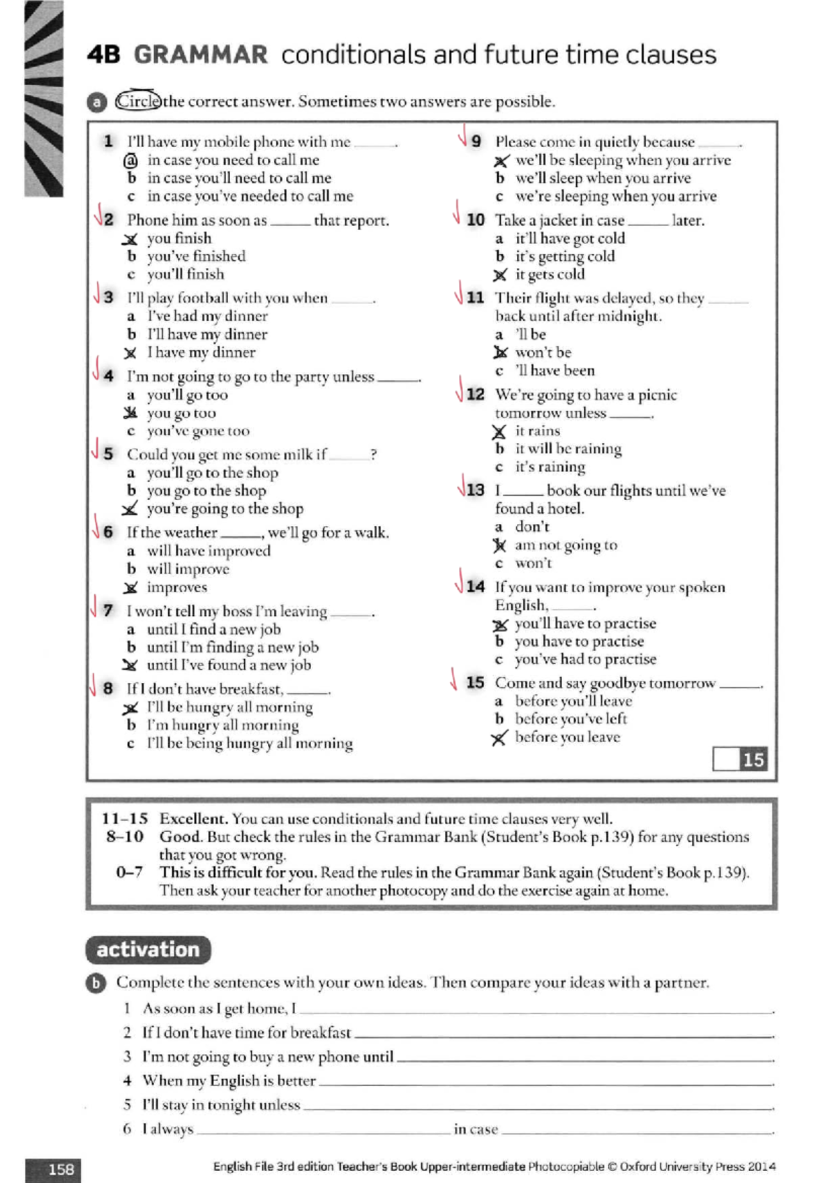 Future Time Clauses & Conditionals Exercises (4B) - Class Notes - Studocu